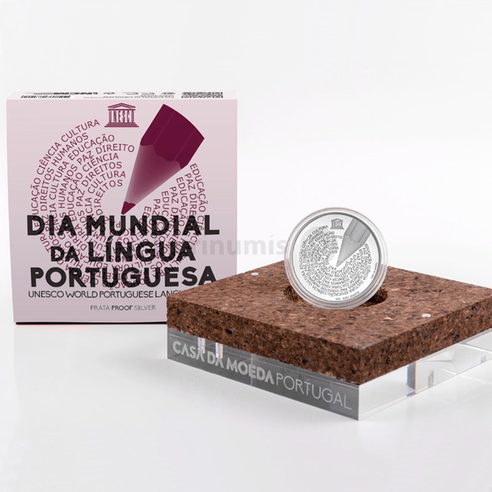Moeda Comemorativa Dia Mundial Língua Portuguesa Prata Proof Portugal ...